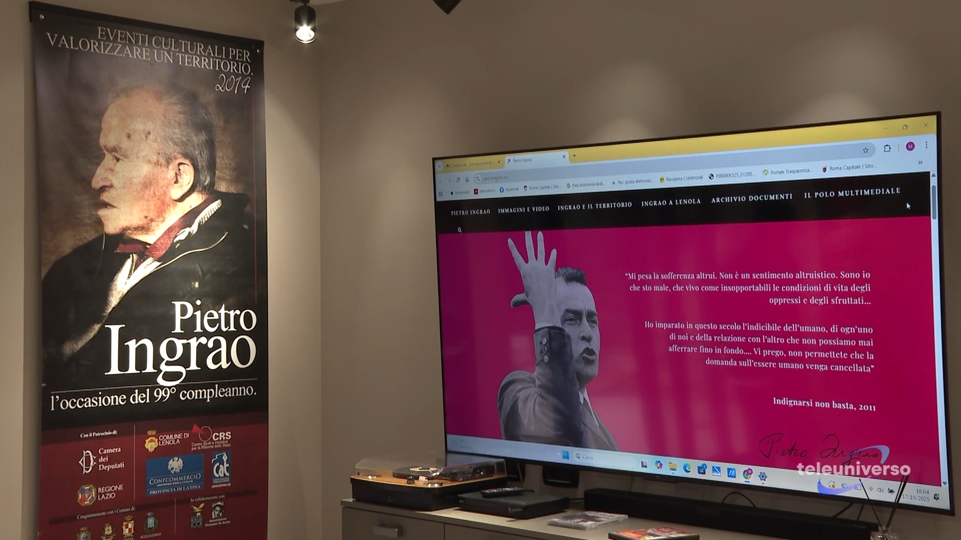 LENOLA: Presentazione Polo Multimediale a Pietro Ingrao - Teleuniverso