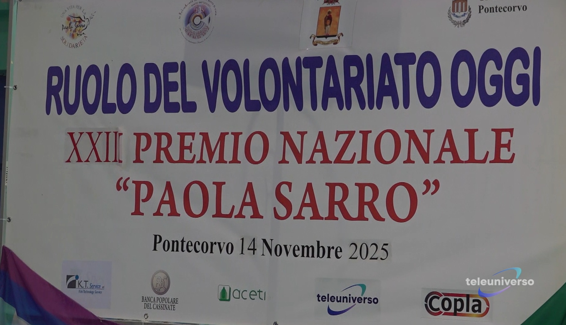 PONTECORVO: Premio Nazionale Paola Sarro - Teleuniverso